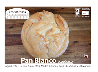 Pan Blanco Ecológico - Ecomonegros tipos de pan